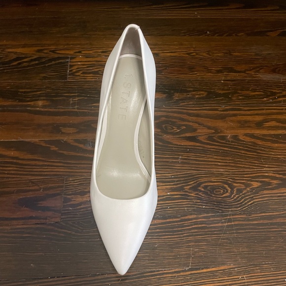 1. State | Shoes | State White Leather High Heel Pump W Wooden Heel ...